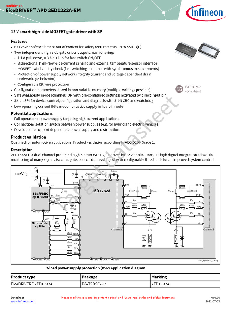 Infineon 2ed1232a Em Tds v00 20 En | PDF | Mosfet | Power Supply