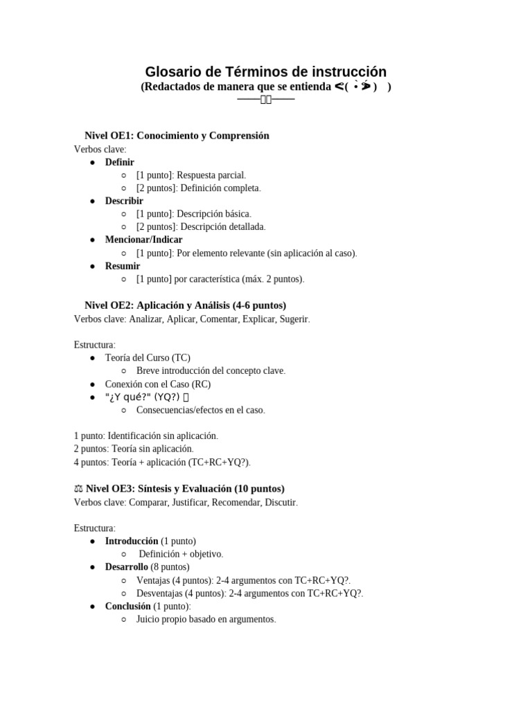 Términos de Instrucción | PDF