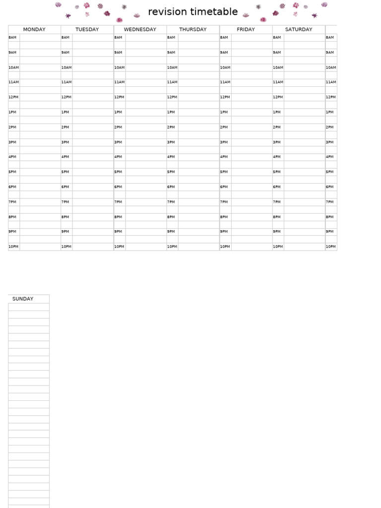 Revision Timetable | PDF