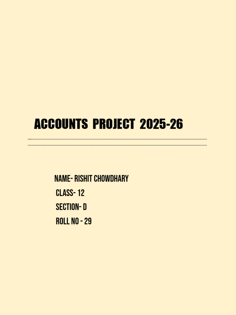 Accounts Project 2025-26 | PDF | Partnership | Legal Liability