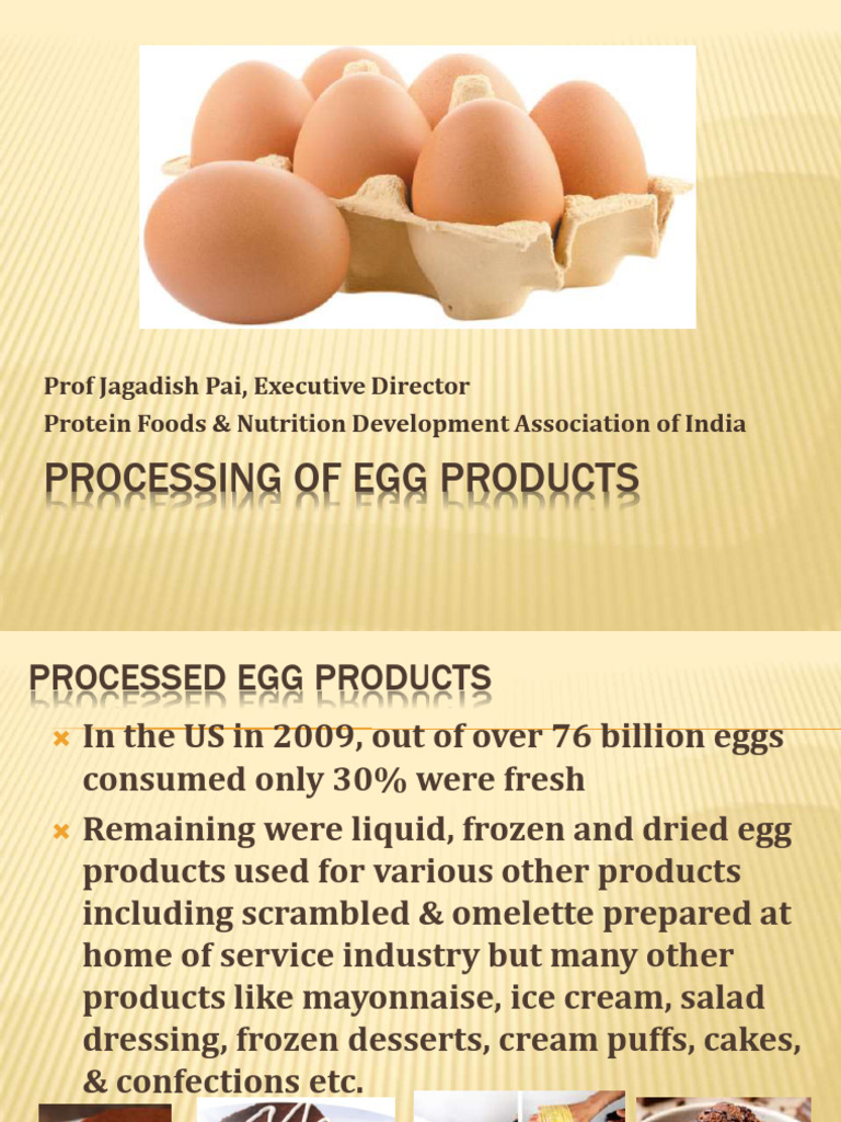 Processed Egg and Products - Dr J S Pai | PDF