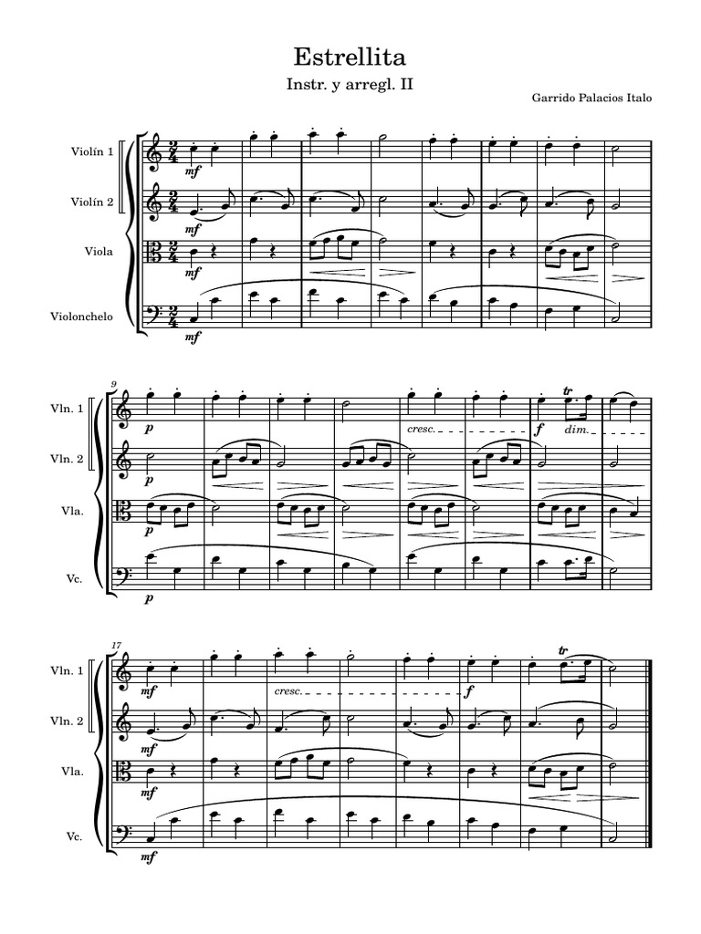 Estrellita - Instr. y Arregl. II | PDF