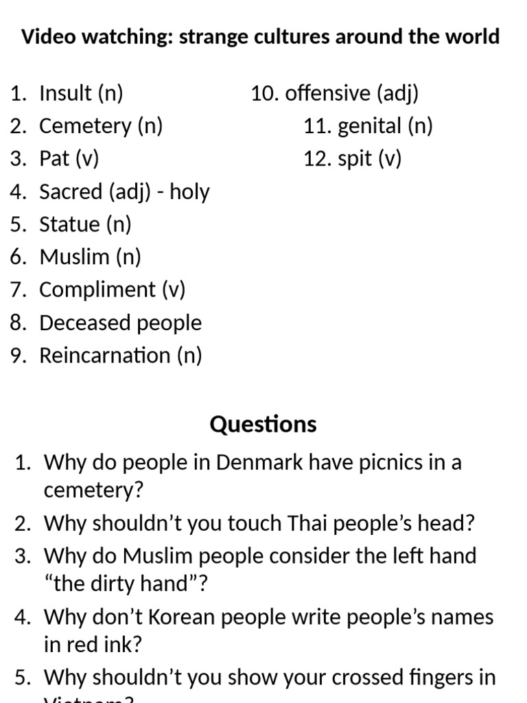 Unique Cultural Practices Worldwide | PDF
