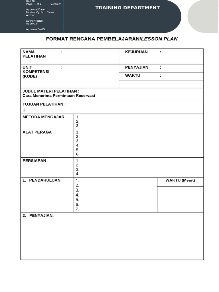 Contoh Lesson Plan | PDF