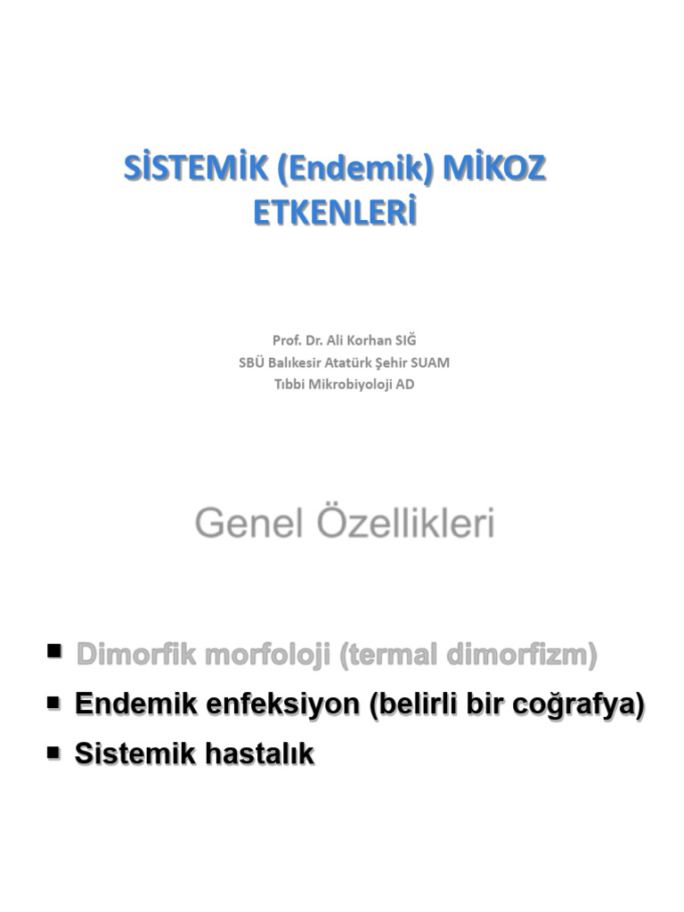 Sistemik Mikoz Etkenleri | PDF