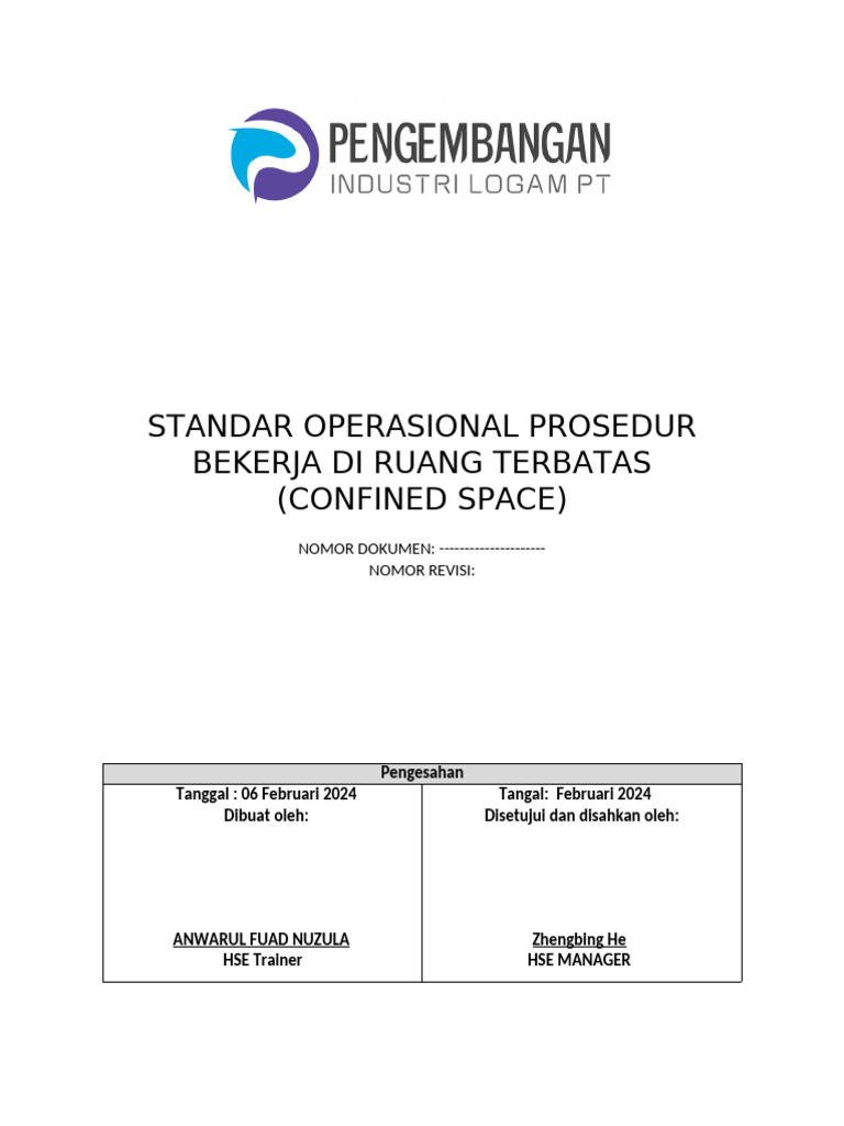 SOP - Bekerja - Di - Ruang - Terbatas Blank Form | PDF