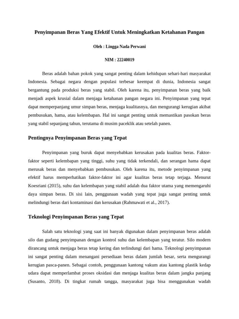 Esai Beras Lingga | PDF