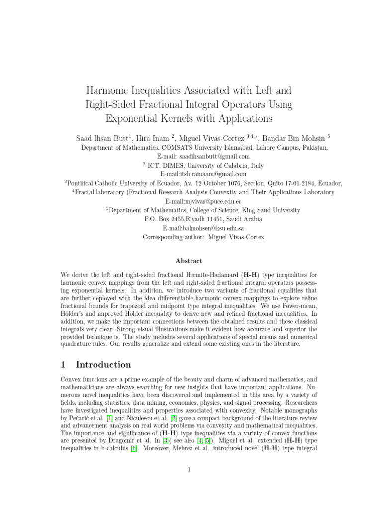 Exponential Harmonic Convex | PDF | Function (Mathematics) | Exponential Function
