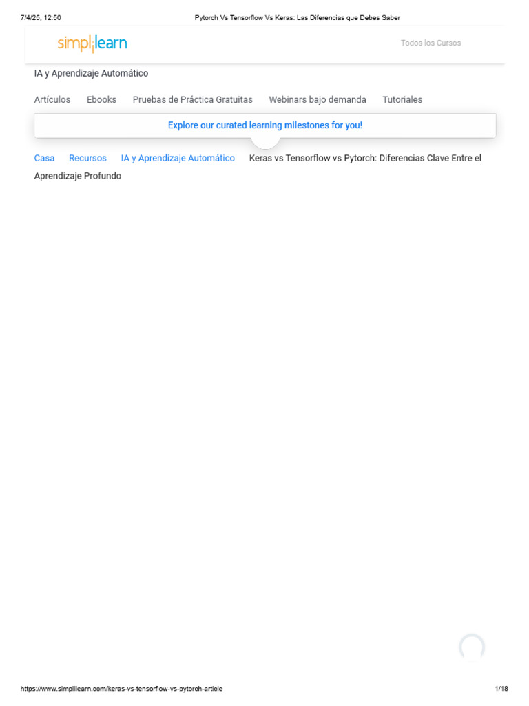 Pytorch Vs Tensorflow Vs Keras_ Las Diferencias que Debes Saber | PDF ...