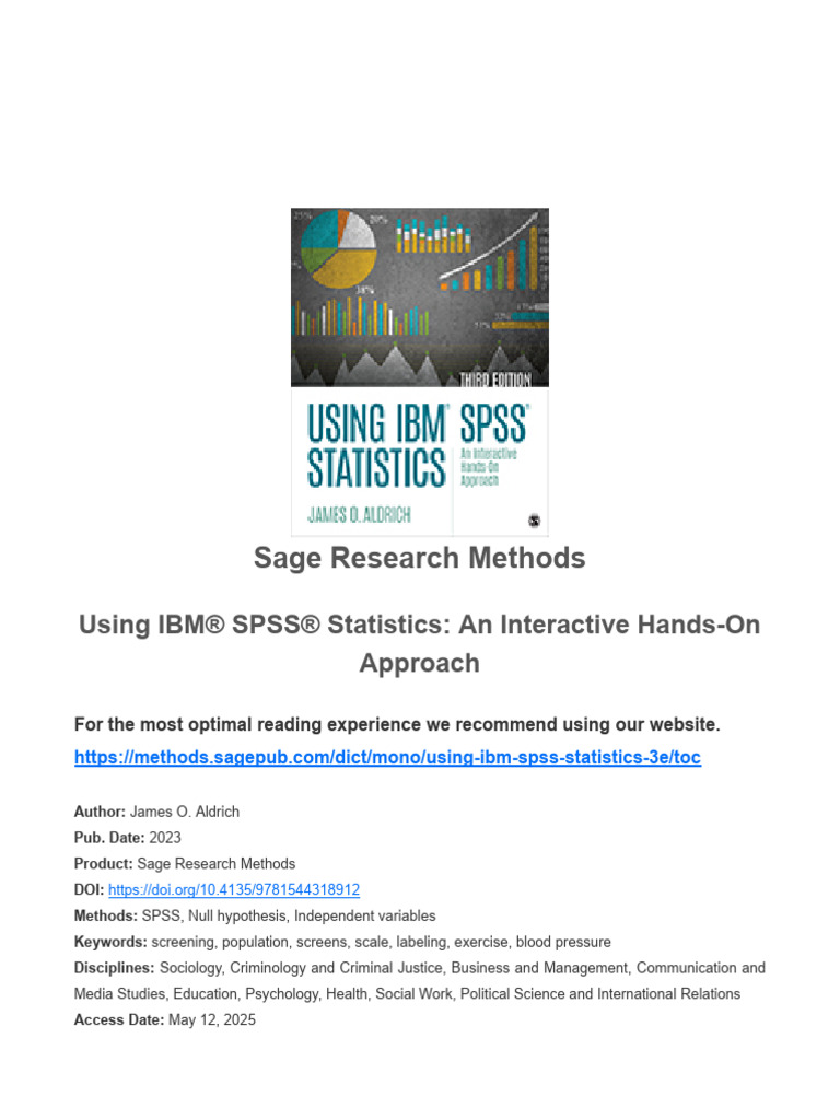Using Ibm Spss Statistics 3e | PDF | Spss | Statistics