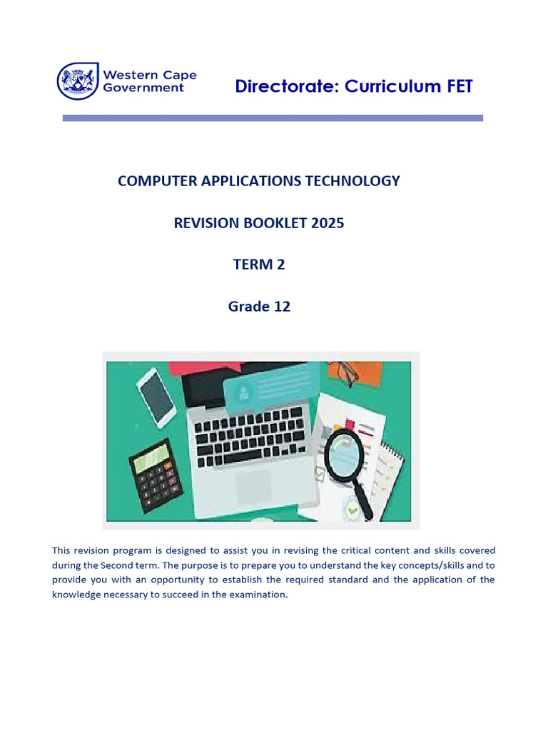 Grade 12 CAT Term 2 Revision Guide | PDF | Spreadsheet | Computer File