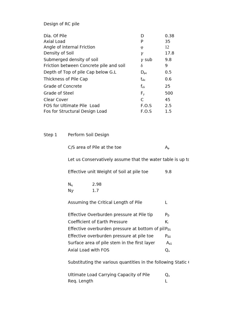 Design RC pile | PDF | Deep Foundation | Mechanical Engineering