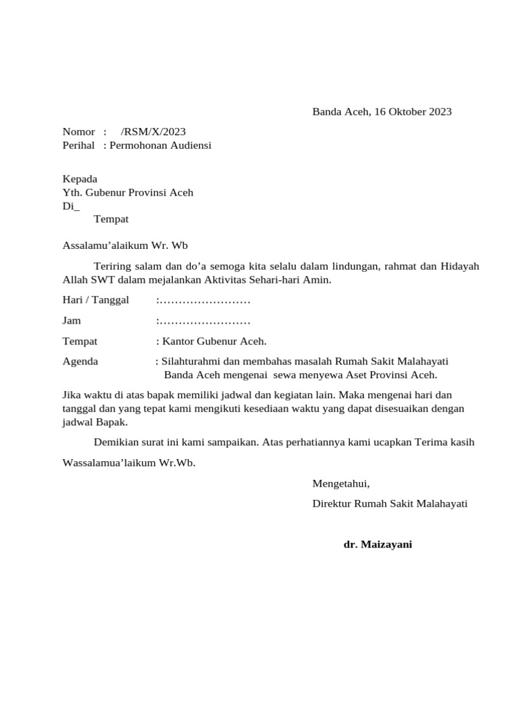 Audiensi SURAT | PDF
