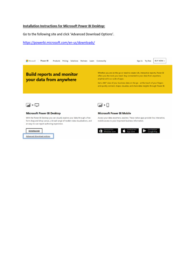 Power-BI-Installation-Instructions-1 | PDF