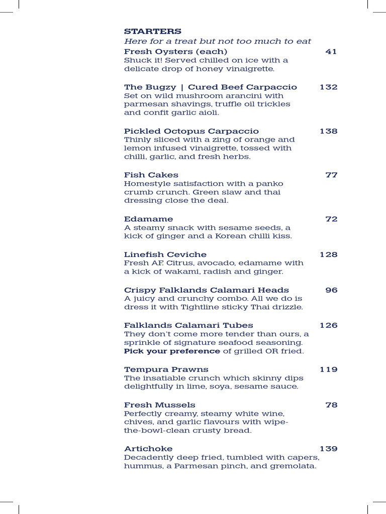 Tightline Food Menu November | PDF | Sushi | Asian Cuisine