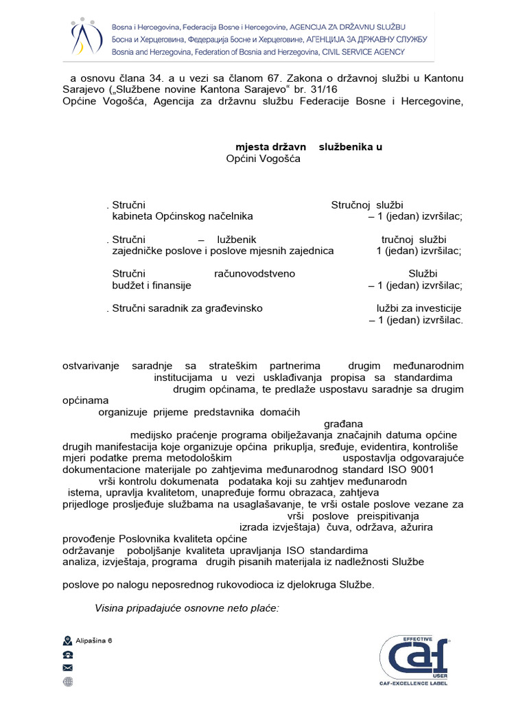 Tekst Javnog Konkursa | PDF