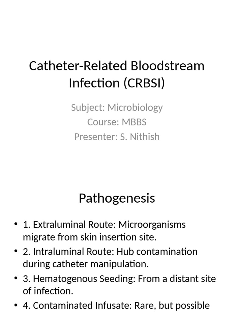 CRBSI Seminar Presentation S Nithish Updated | PDF