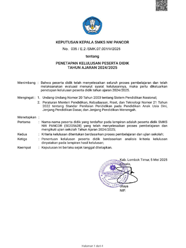 SK Kelulusan-1-2 | PDF