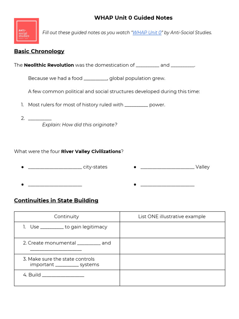WHAP Unit 0 Guided Notes Overview | PDF | Cold War | World War II