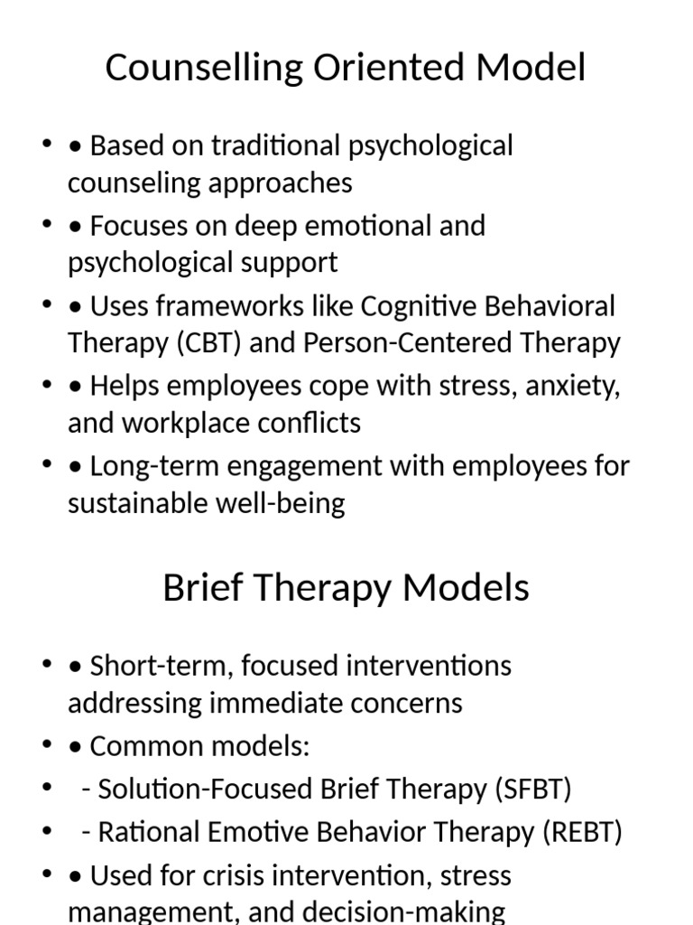 Final Workplace Counselling Models | PDF