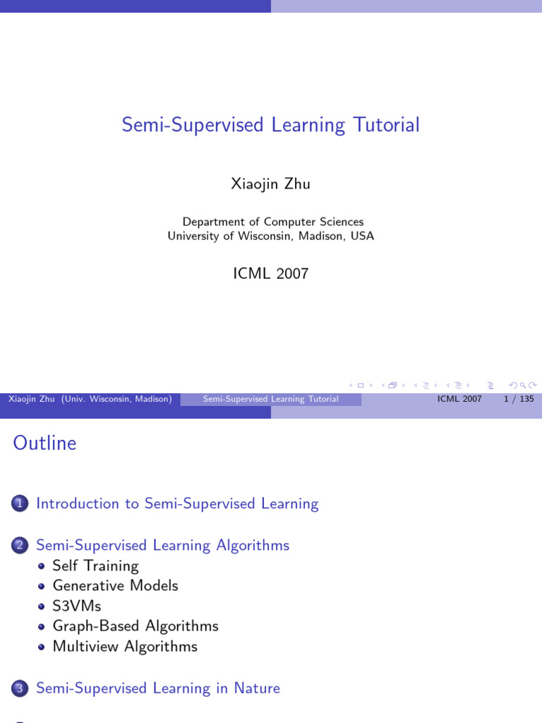 Semi Supervised Learning Slide | PDF | Cognitive Science | Computer Science