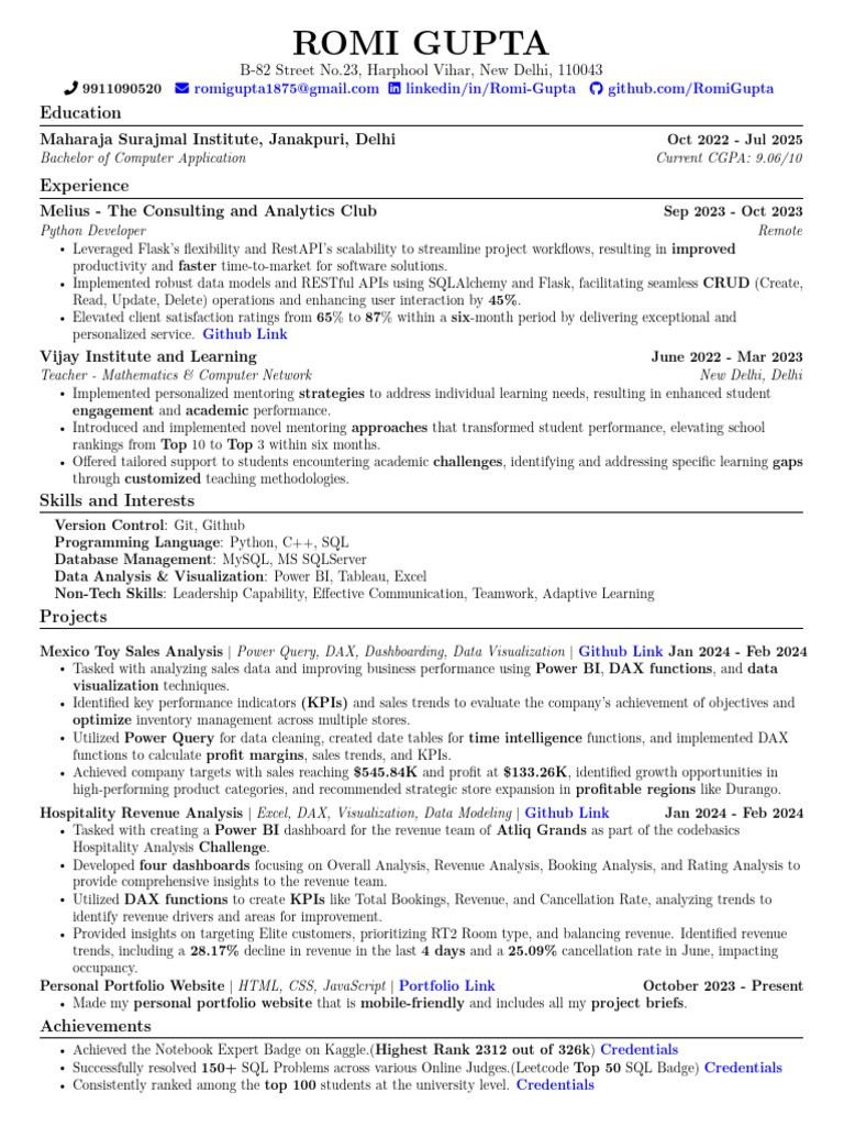 Romi_Gupta_Data_Analyst (2) | PDF | Microsoft Sql Server | Computing