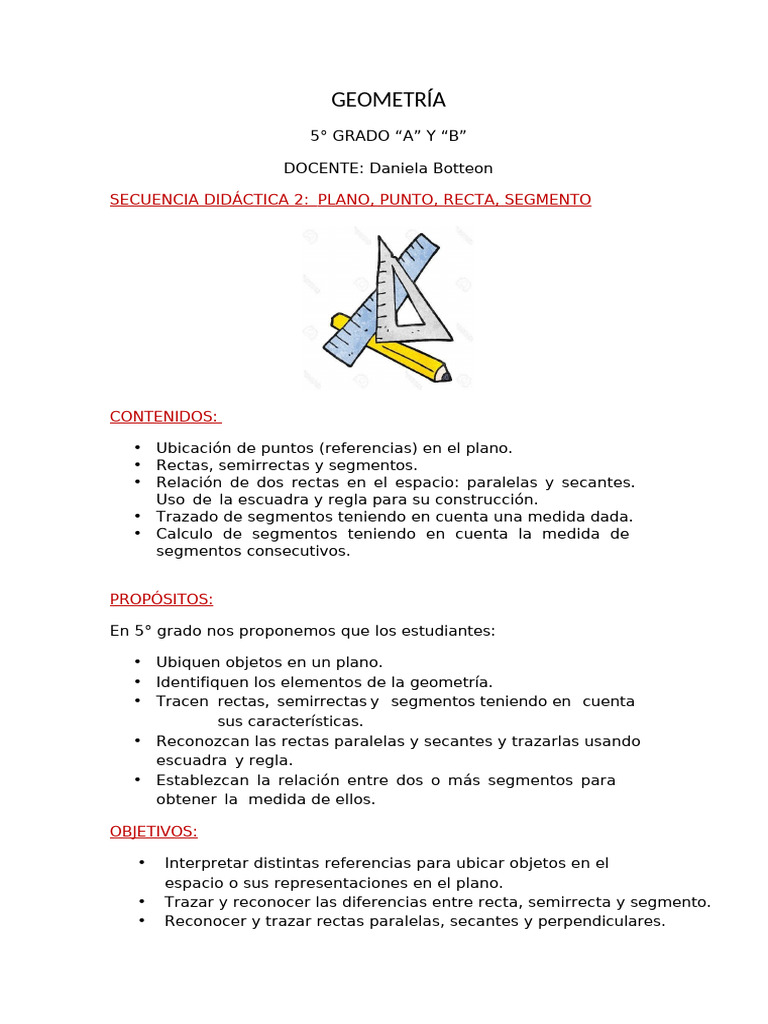 Geometría: Puntos y Rectas en 5° Grado | PDF | Línea (geometría ...