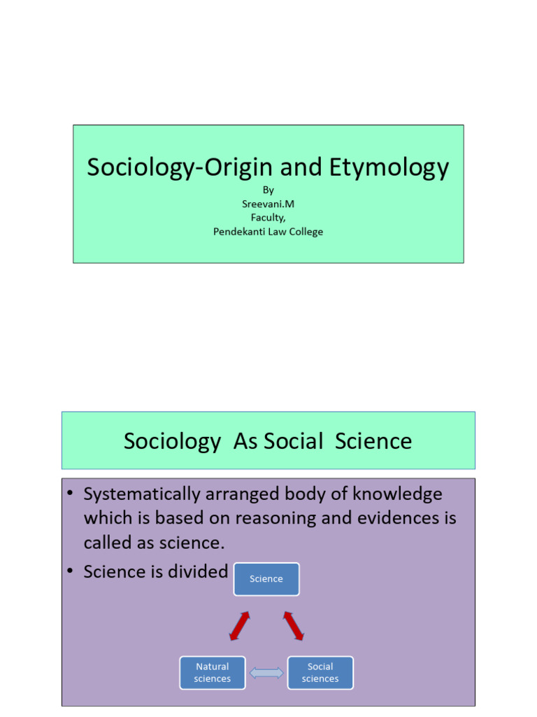 Sociology - Origin and Etymology | PDF | Sociology | Social Sciences