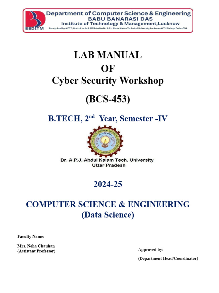 Lab Manual Format Cyber Security Workshop - BCS453. - DS | PDF | Transmission Control Protocol ...