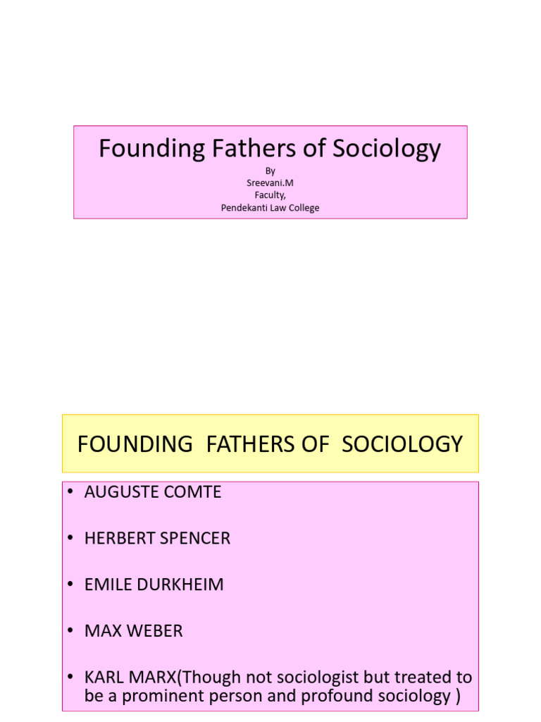 Founding Fathers of Sociology | PDF | Sociology | Émile Durkheim