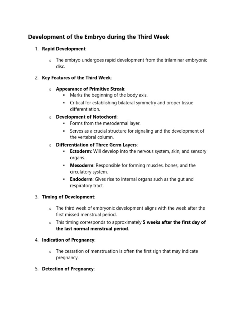 Embryology 3rd Week of Fertilization | PDF | Nervous System | Embryo