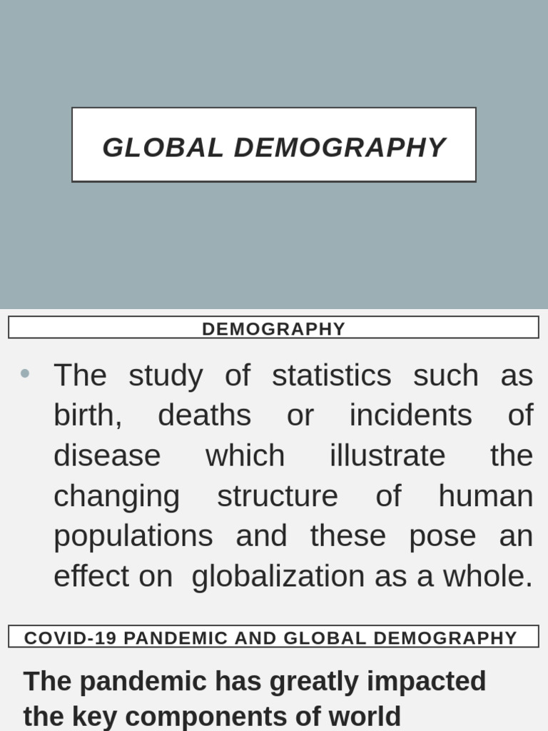 Lesson 8 Global Demography | PDF | Demography | Economic Growth