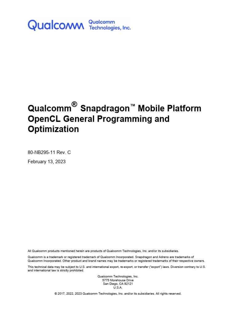 高通Opencl | PDF | Graphics Processing Unit | System On A Chip