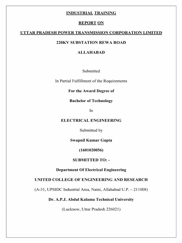220kv Substation Training Report PDF | PDF