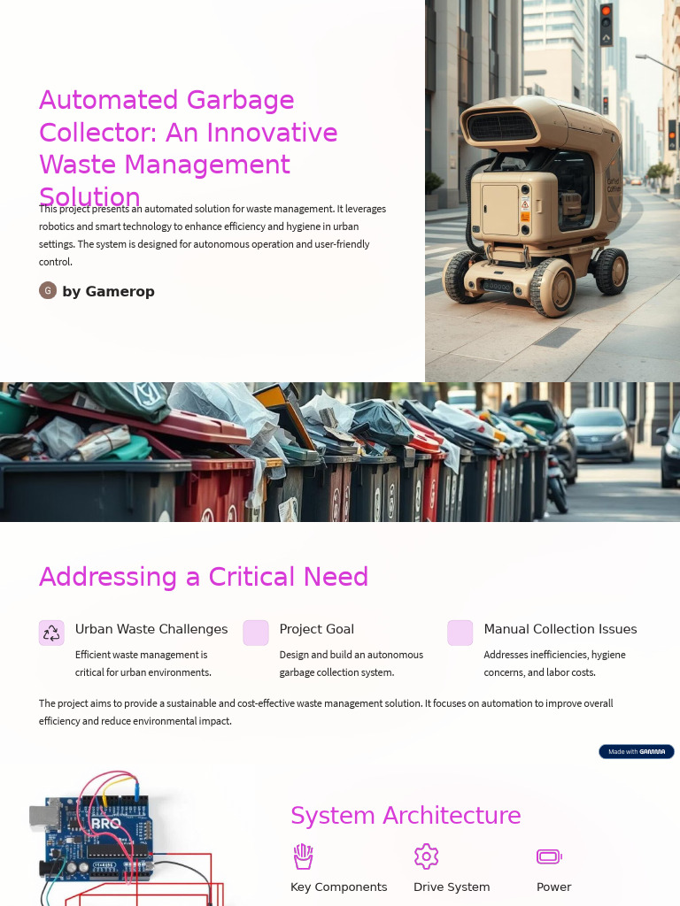 Automated Garbage Collector An Innovative Waste Management Solution | PDF | Automation | Waste ...