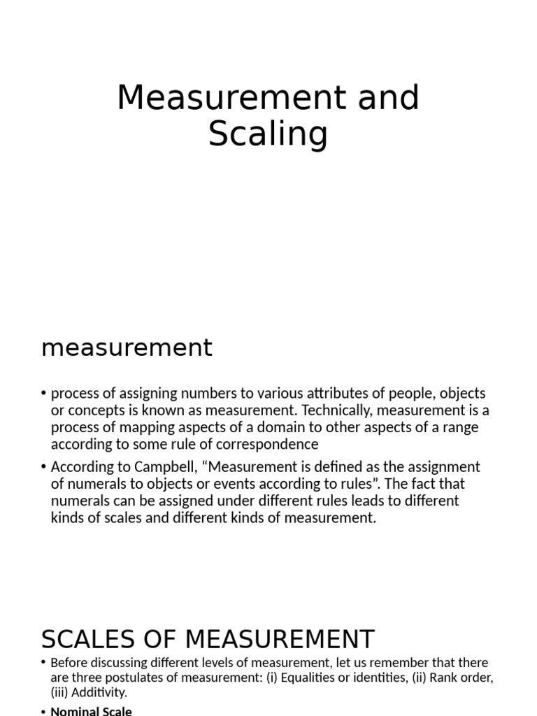 Measurement and Scaling | PDF | Level Of Measurement | Validity (Statistics)