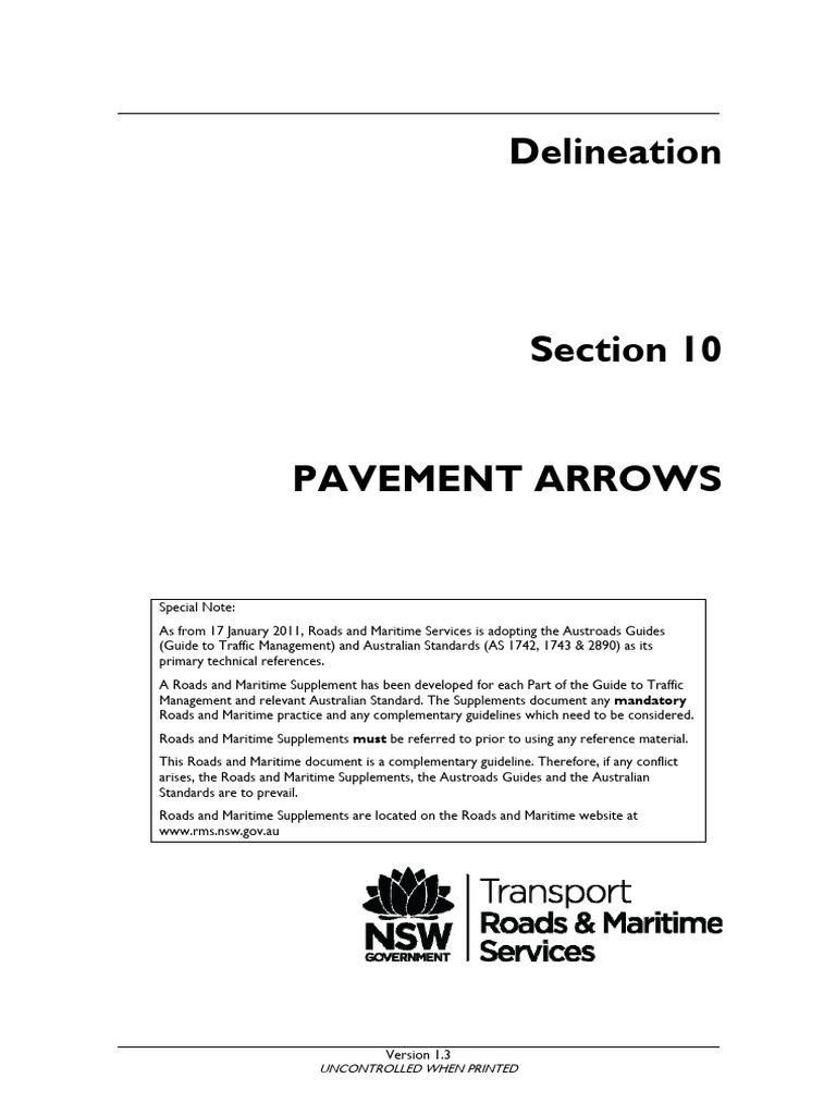 Pavement Arrows Guidelines and Standards | PDF | Traffic | Intersection ...