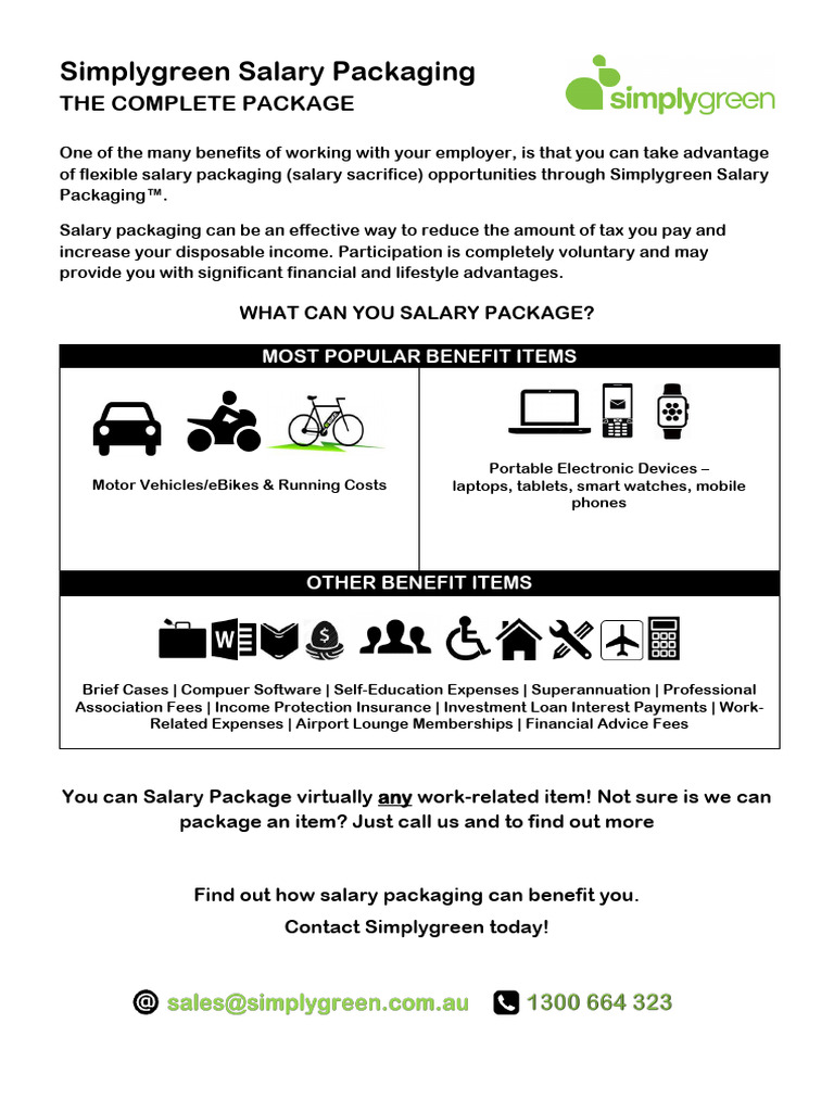 Simplygreen Salary Packaging Benefits | PDF