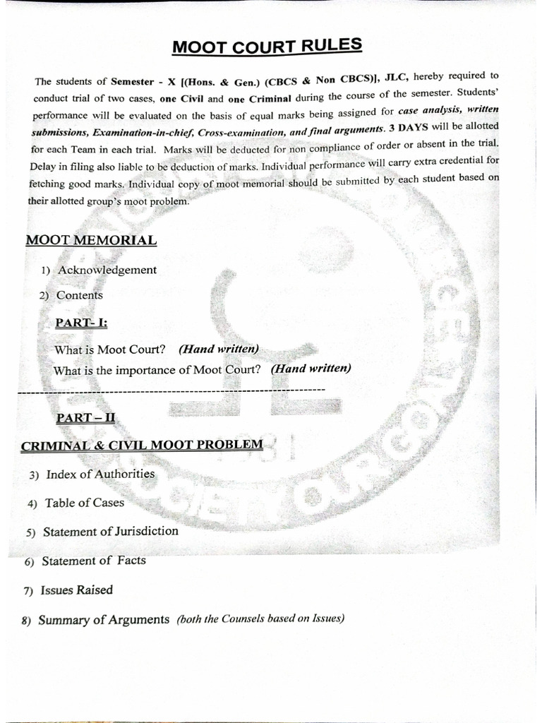 Moot Court Rules | PDF