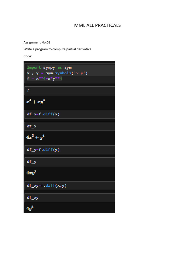 MML - All - Practicals - Final New | PDF