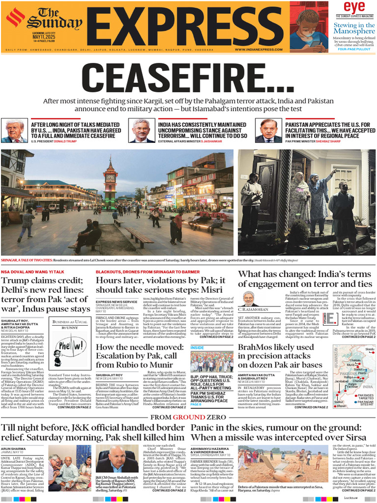 Ie Lucknow 11 05 2025 | PDF | India–Pakistan Relations | Pakistan