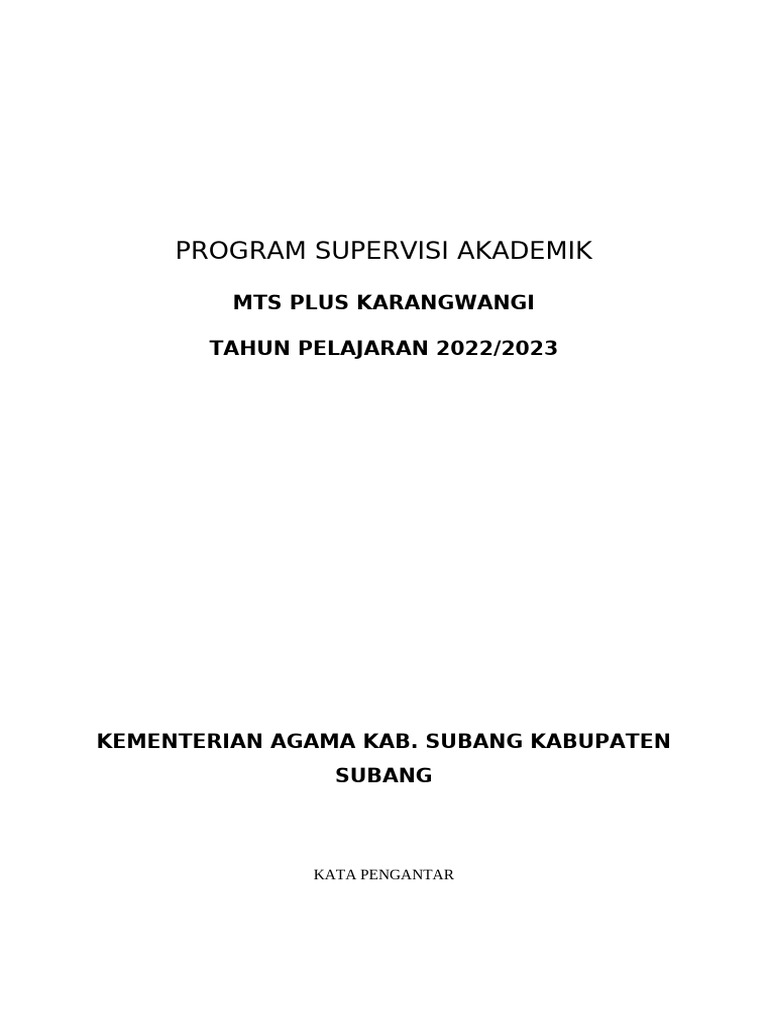 Contoh - Program - Supervisi - Akademik 2022 | PDF