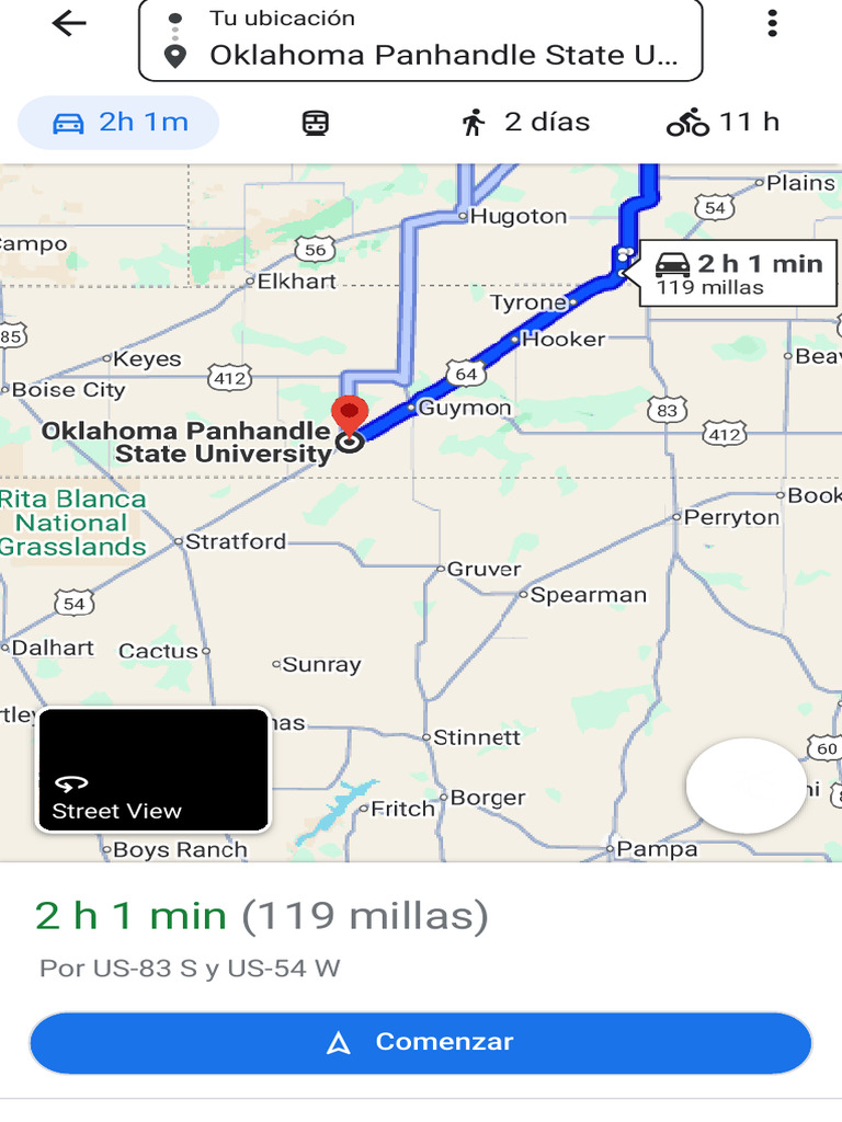 Obtener Instrucciones Sobre Cómo Llegar - de Tu Ubicación A Oklahoma ...