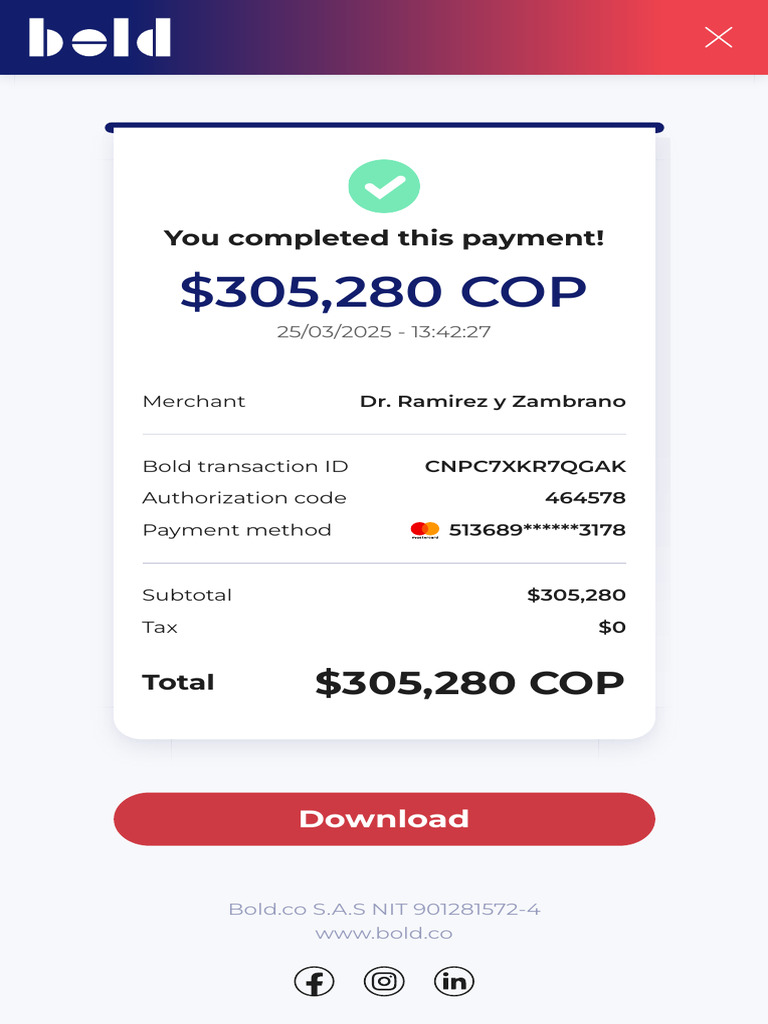 Completa tu compra con el link de pago Bold | PDF