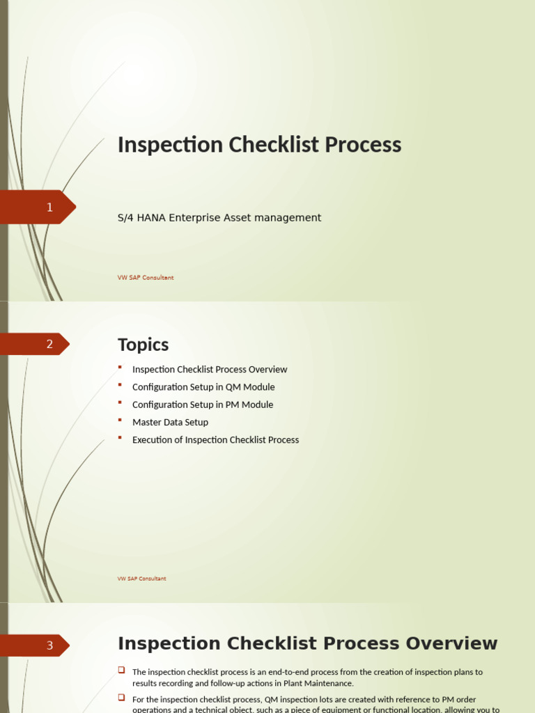 SAP S/4 Inspection Checklist Guide | PDF | Quality Management ...