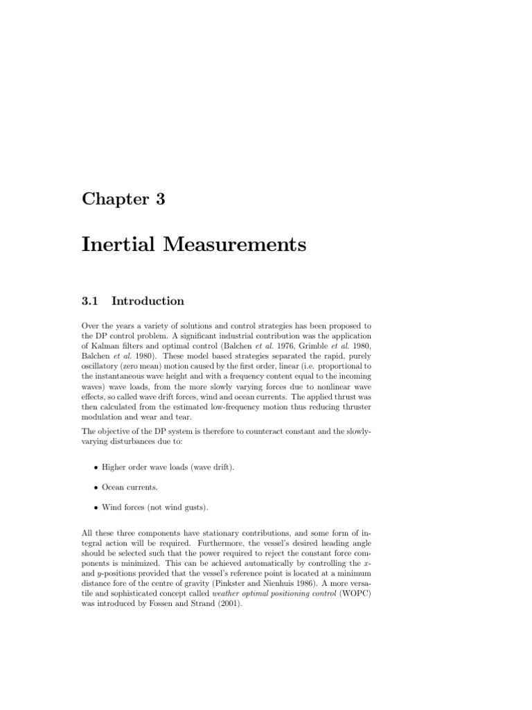Chapter - Acceleration Feedback in Dynamic Positioning | PDF | Force ...
