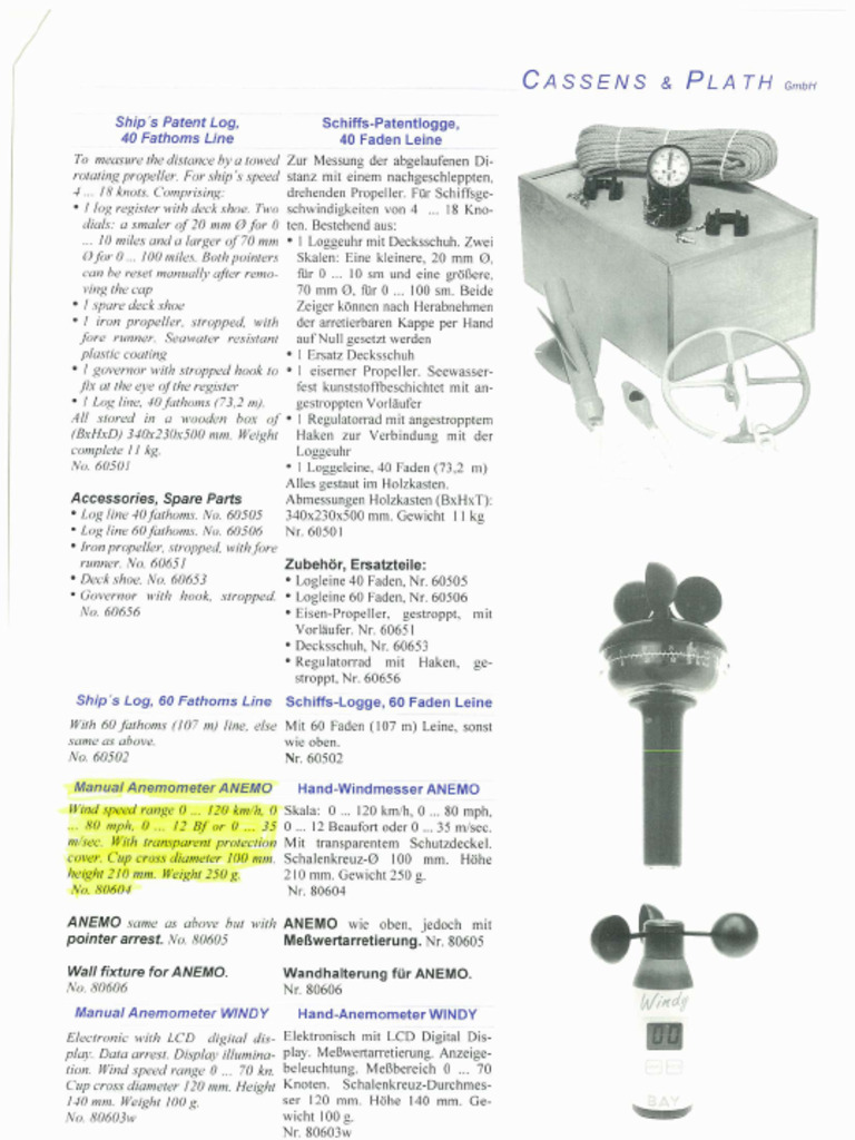 Brochure Hand Held Anemometer | PDF