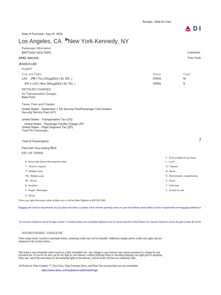 (Backup) Invoice With Trip Costs | PDF | Delta Air Lines