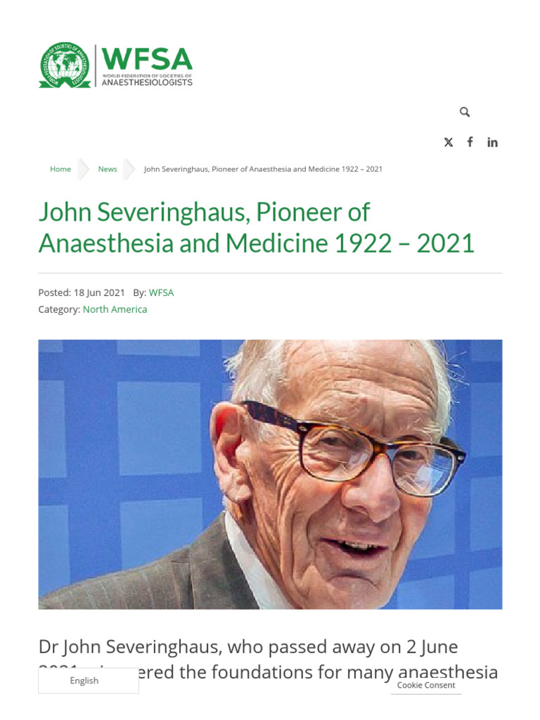 John Severinghaus, Pioneer of Anaesthesia and Medicine 1922 - 2021 ...