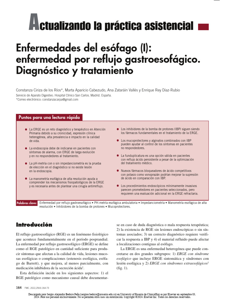 Enfermedades Del Esófago I, Enfermedad Por Reflujo Gastroesofágico ...